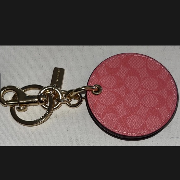 Coach | Accessories | Coach Pink Lemonade Mirror Bag Charm Keychain In ...